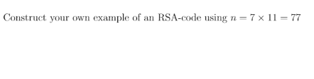 Solved Construct your own example of an RSA-code using n = 7 | Chegg.com