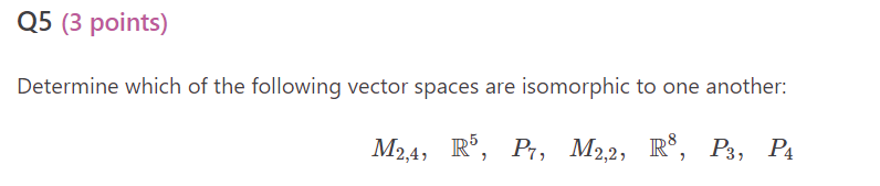 Solved Determine which of the following vector spaces are | Chegg.com