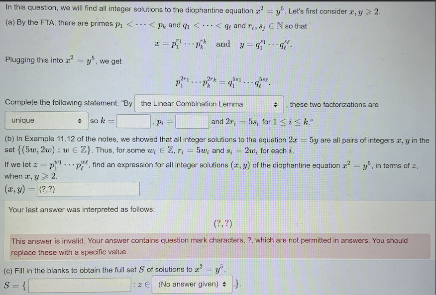 Solved In this question, we will find all integer solutions | Chegg.com