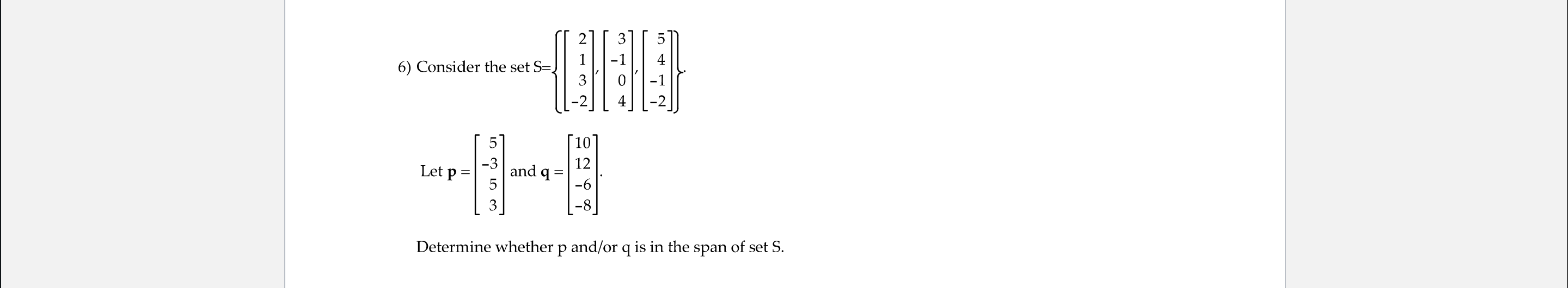 Solved Consider the set | Chegg.com