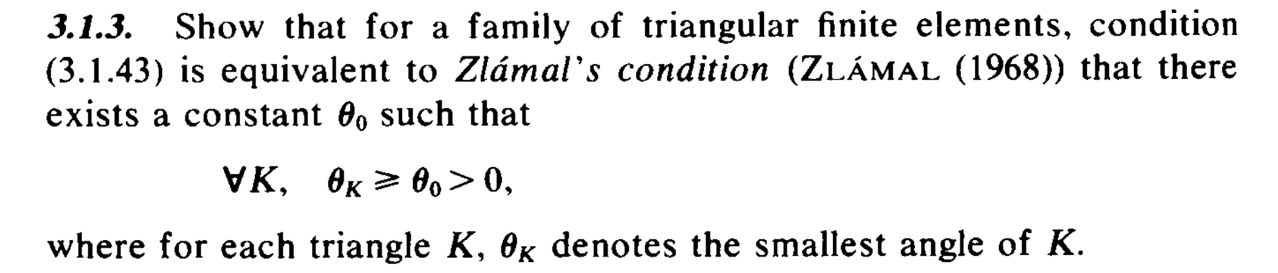 Solved 3.1.3. ﻿Show that for a family of triangular finite | Chegg.com