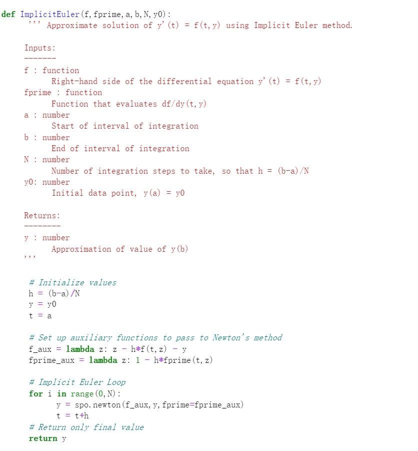 run euler.py for several values of N . The example in | Chegg.com