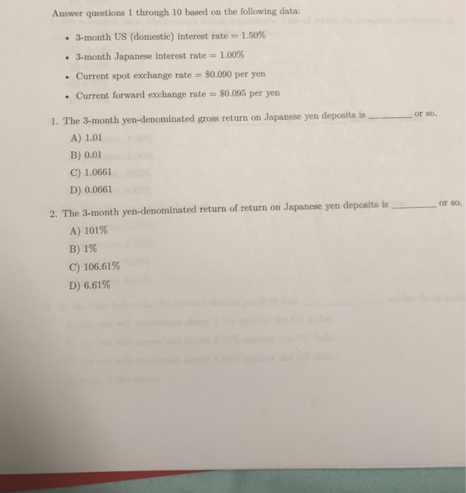 Solved Answer questions 1 through 10 based on the following | Chegg.com