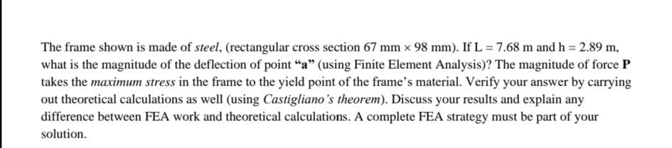 Solved The frame shown is made of steel, (rectangular cross | Chegg.com