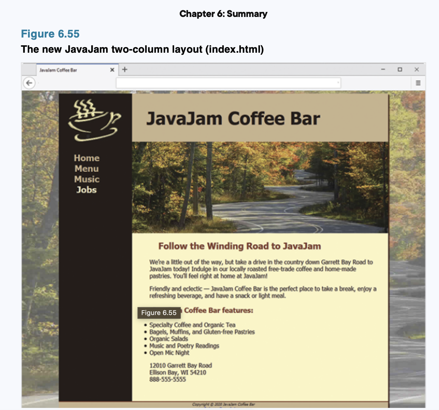 Solved The new JavaJam two-column layout | Chegg.com