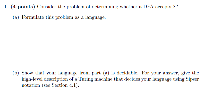 Solved 1. (4 points) Consider the problem of determining | Chegg.com
