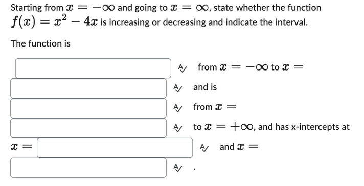 Solved Starting from x=−∞ and going to x=∞, state whether | Chegg.com