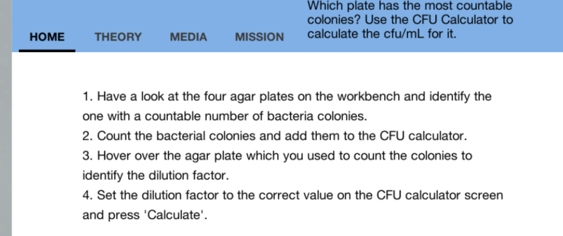 Solved Which plate has the most countable colonies? Use the | Chegg.com