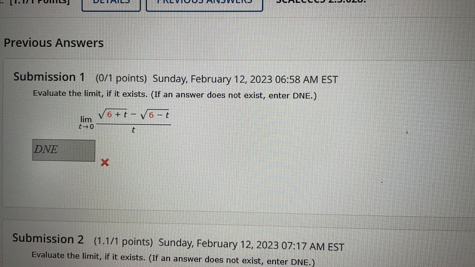 Solved Submission 1 (0/1 points) Sunday, February 12, 2023 | Chegg.com