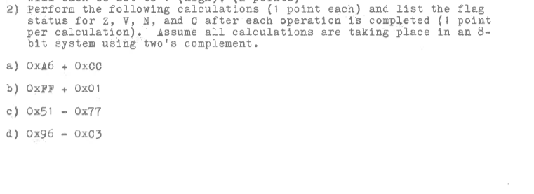 Solved 2) Perform the following calculations (1 point each) | Chegg.com