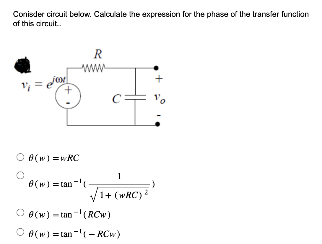 Solved Conisder circuit below. Calculate the expression for | Chegg.com