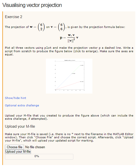Solved Projection vector, p, of w on V V = (6,6) p = (4.4) W | Chegg.com