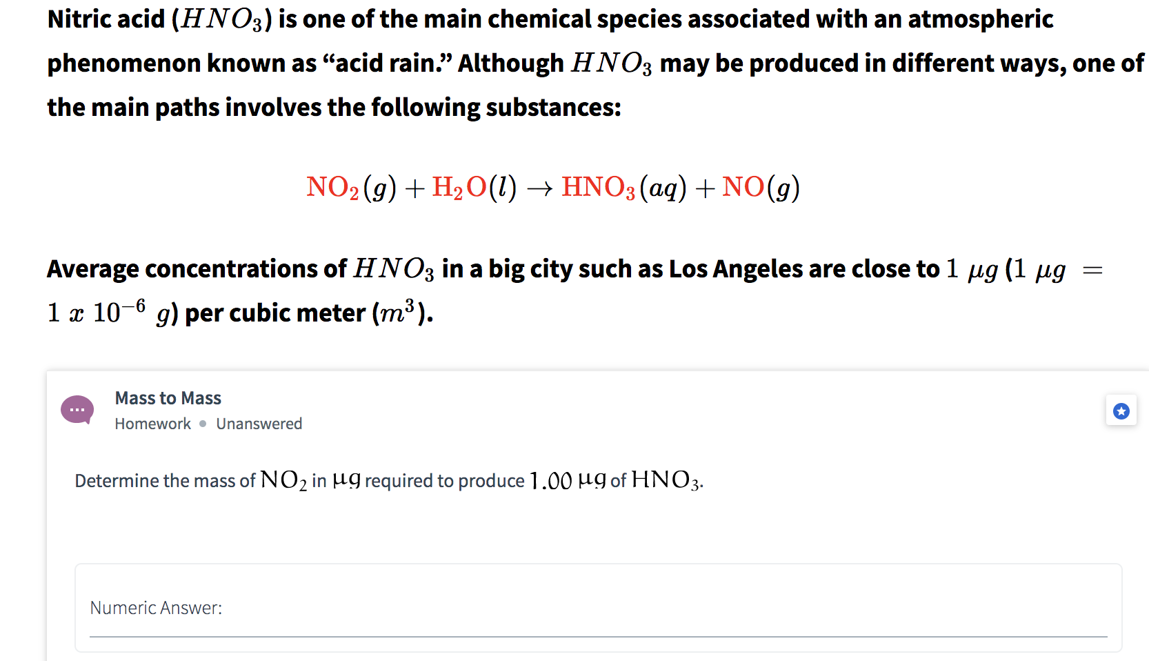 Solved Nitric acid (HNO3) is one of the main chemical | Chegg.com
