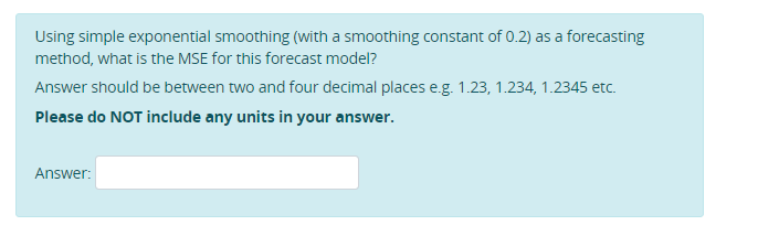 Solved After Estimating A Trend Model For Annual Time Series
