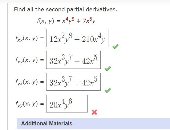 Solved Find all the second partial derivatives. | Chegg.com