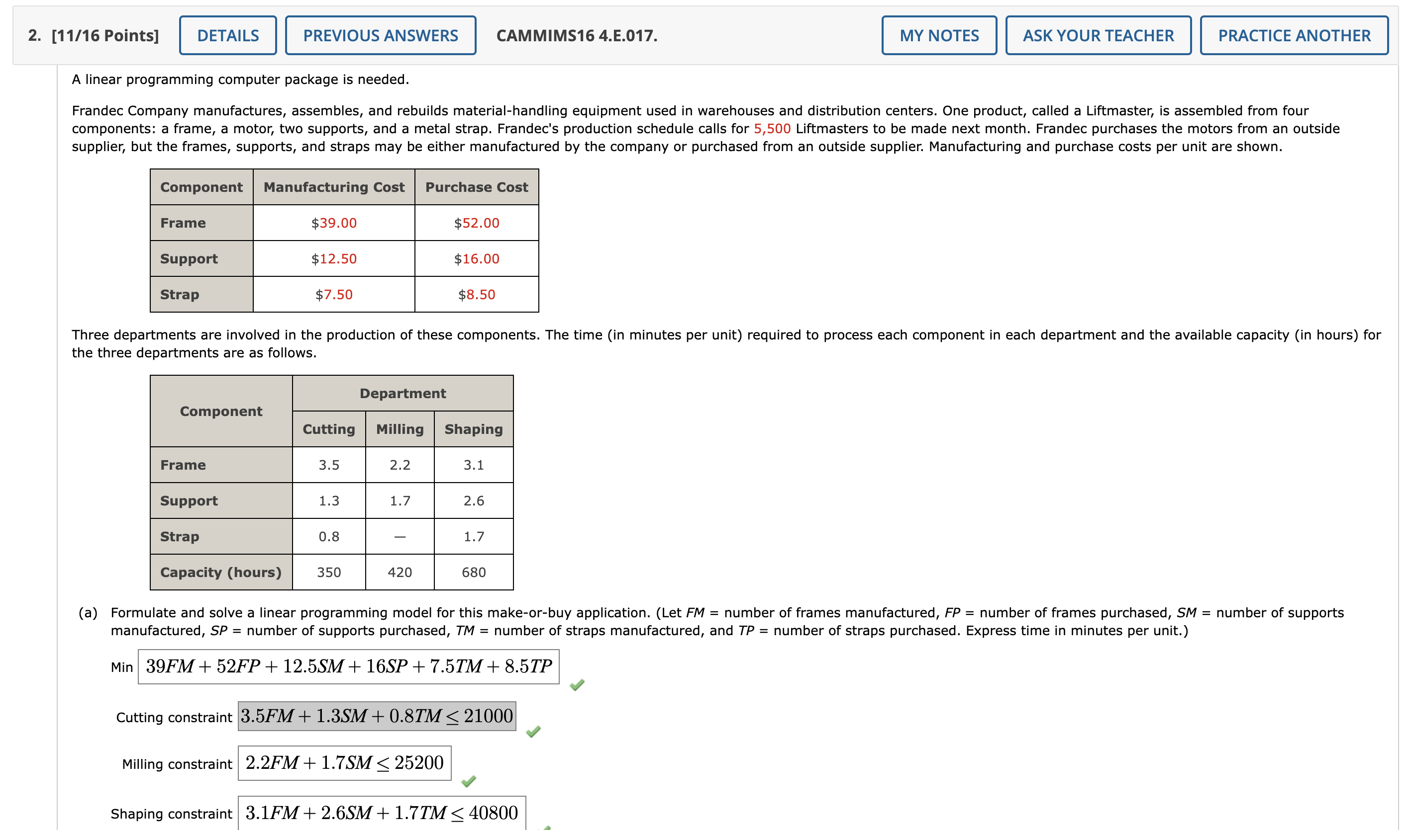 Solved A linear programming computer package is needed. | Chegg.com