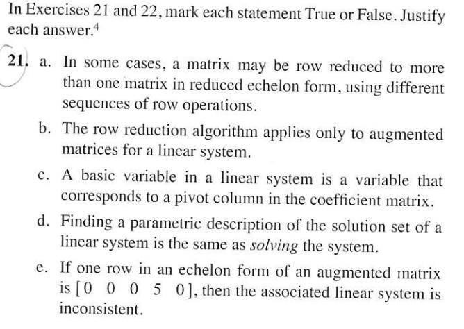 Solved In Exercises 21 and 22, mark each statement True or | Chegg.com