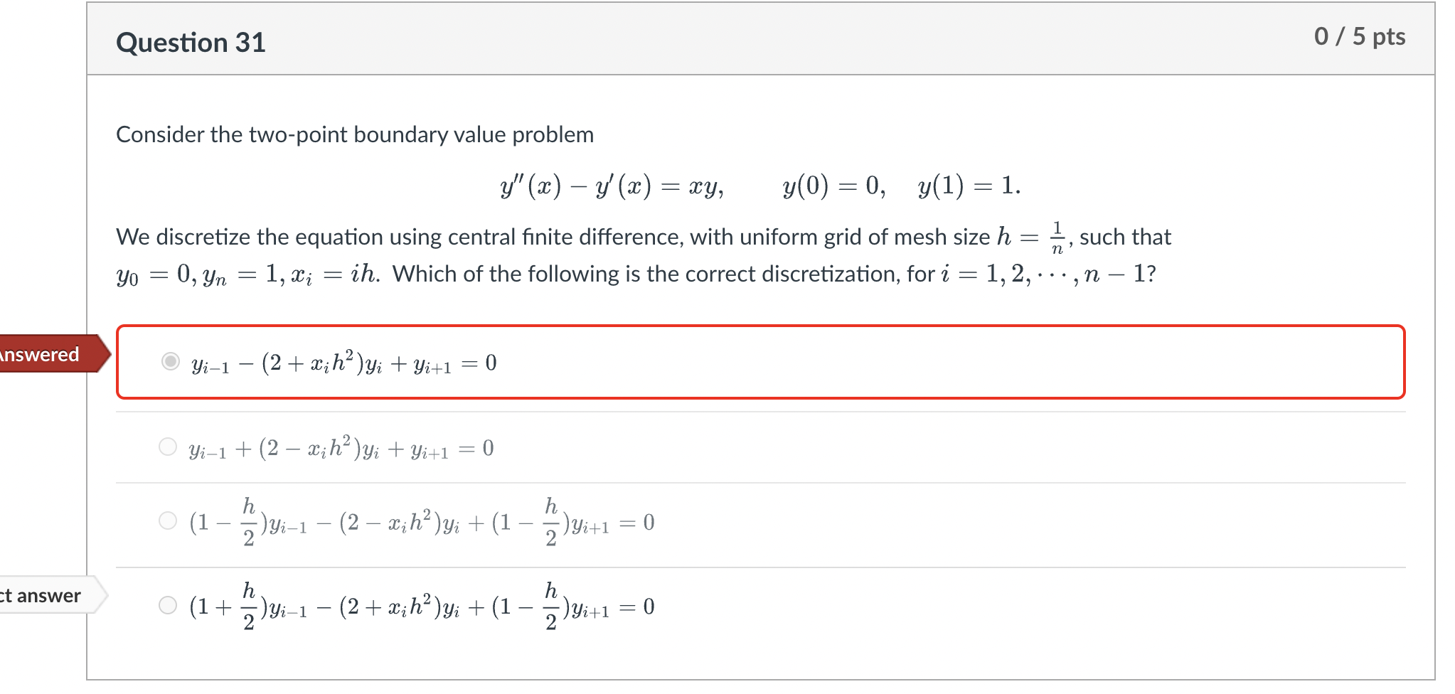 Solved Consider the two-point boundary value problem | Chegg.com