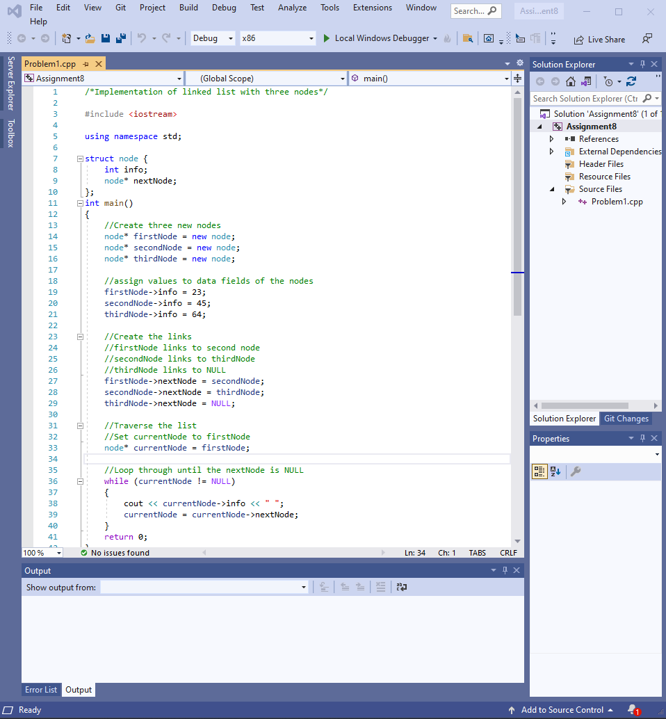 Solved Add three new nodes. Name them fourthNode, fifthNode, | Chegg.com