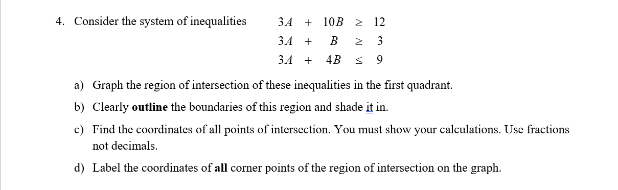 Solved 4. Consider the system of inequalities | Chegg.com