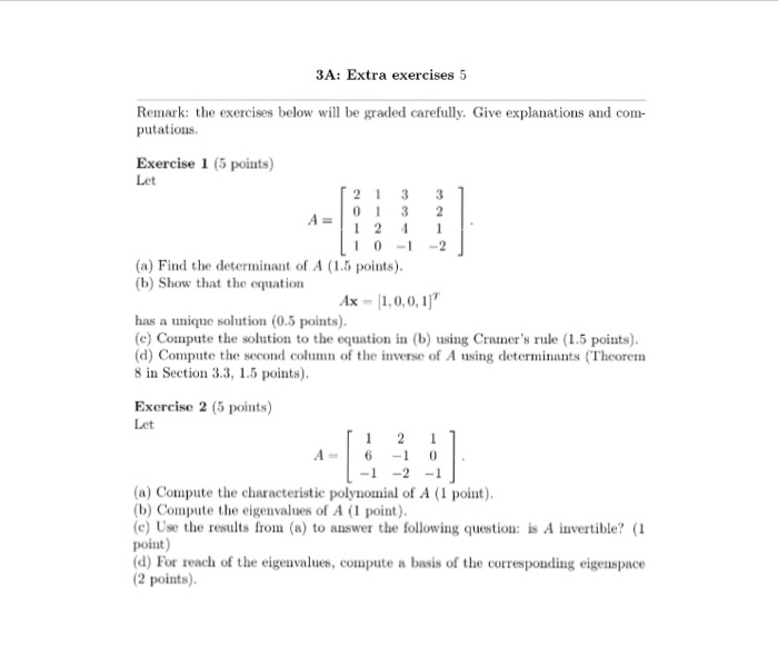 Solved Remark: the exercises below will be graded carefully. | Chegg.com