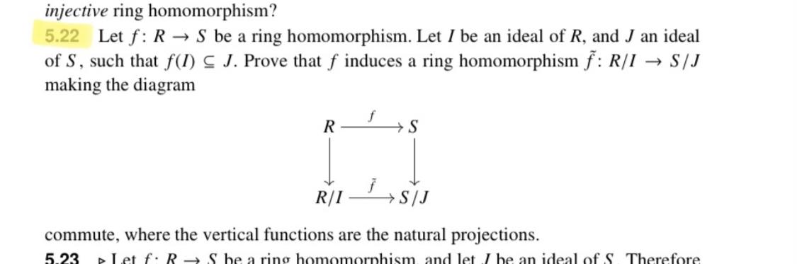 Solved injective ring homomorphism? 5.22 Let f:R→S be a ring | Chegg.com