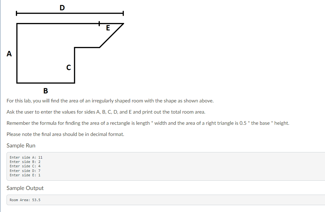 Solved For this lab, you will find the area of an | Chegg.com