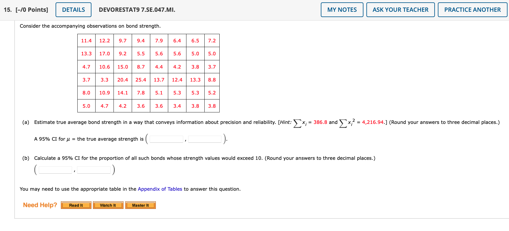 Solved [-/0 Points] DEVORESTAT9 7.SE.047.MI. Consider the | Chegg.com