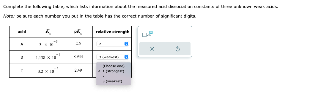 Solved Complete the table below. Be sure each of your answer | Chegg.com