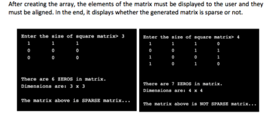 Solved To decide whether the given matrix sparse or not, you | Chegg.com
