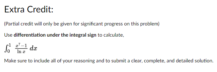 Solved Extra Credit: (Partial credit will only be given for | Chegg.com