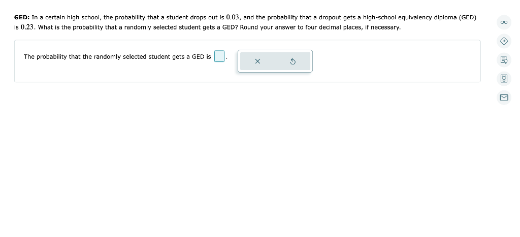 Solved GED: In a certain high school, the probability that a | Chegg.com