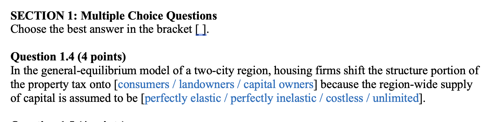 Solved SECTION 1: Multiple Choice Questions Choose the best | Chegg.com