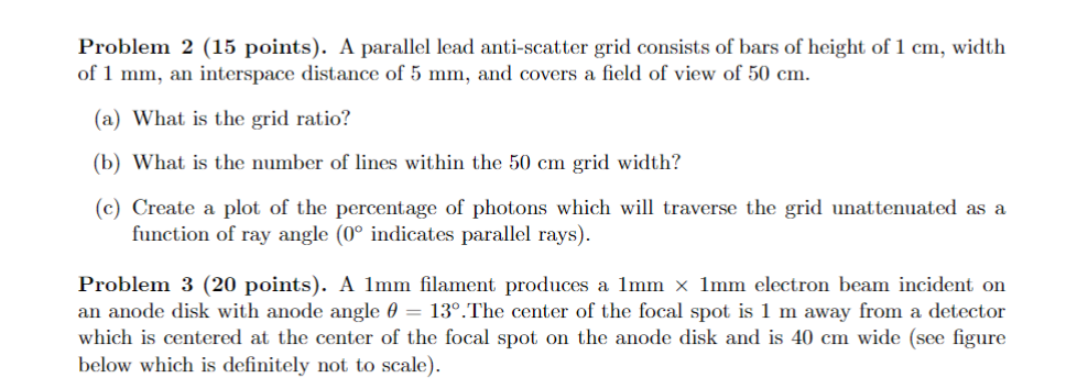 Solved Problem 2 (15 points). A parallel lead anti-scatter | Chegg.com