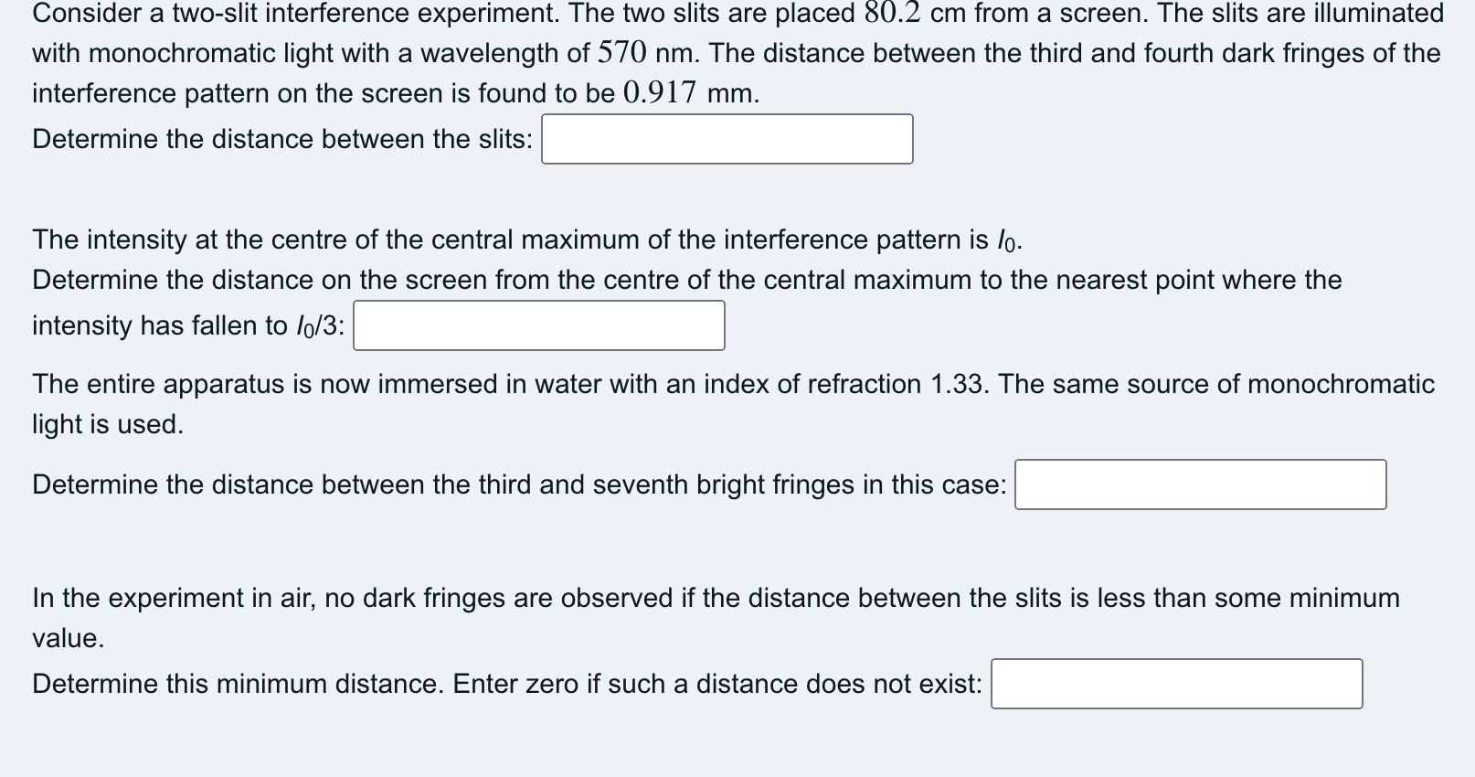 Solved Consider a two-slit interference experiment. The two | Chegg.com