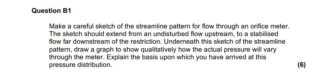 Solved Question B1 Make a careful sketch of the streamline | Chegg.com