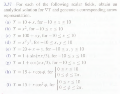 Solved For each of the following scalar fields, obtain an | Chegg.com