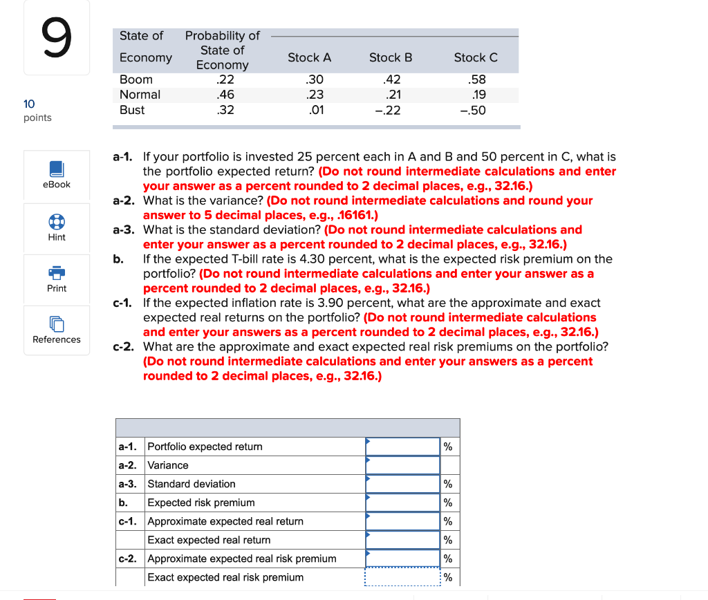 Solved 9 10 points eBook Hint Print References State of | Chegg.com