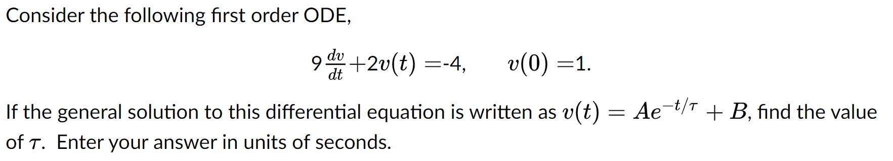 Solved Consider the following first order ODE, | Chegg.com