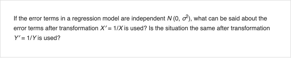 Solved If the error terms in a regression model are | Chegg.com