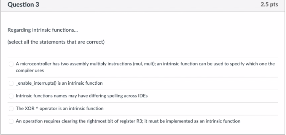 Solved Question 3 2.5 pts Regarding intrinsic functions... | Chegg.com