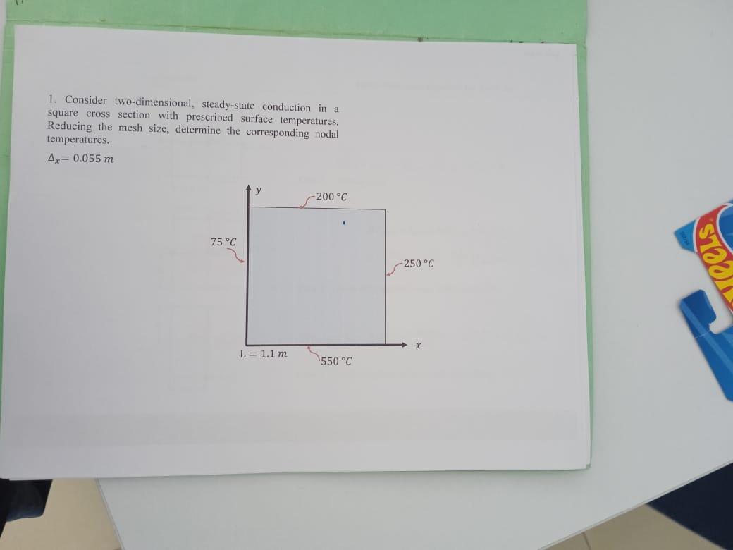Solved 1 Consider Two Dimensional Steady State Conduction
