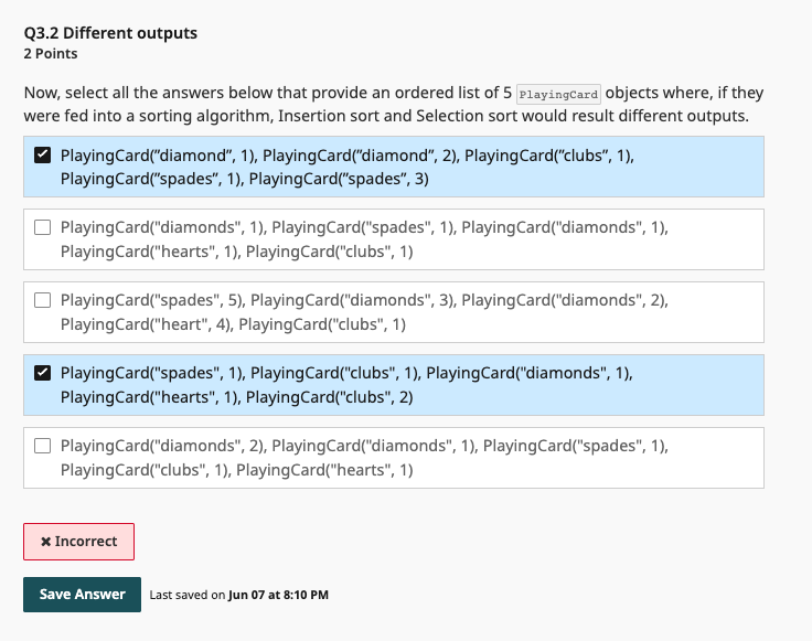 Solved Q3 Stable Sorts 4 Points Consider the following Java | Chegg.com