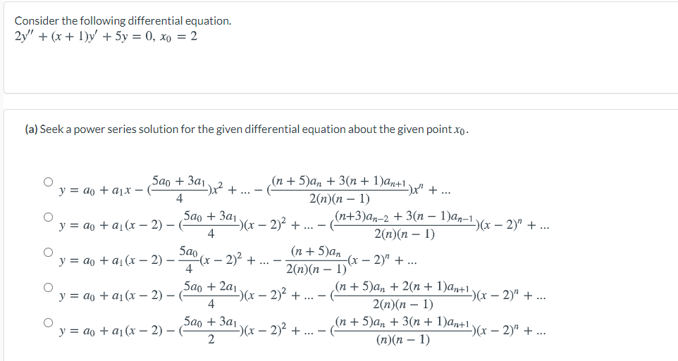Solved Consider the following differential equation. 2y" + | Chegg.com