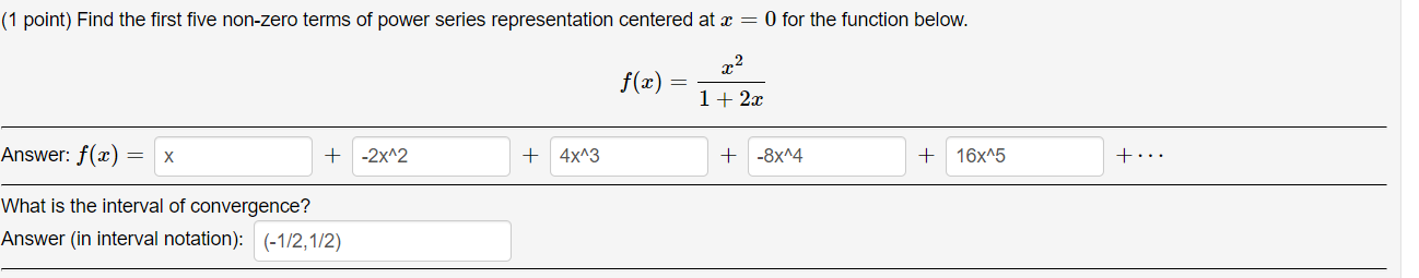 Solved Find the first five non-zero terms of power | Chegg.com