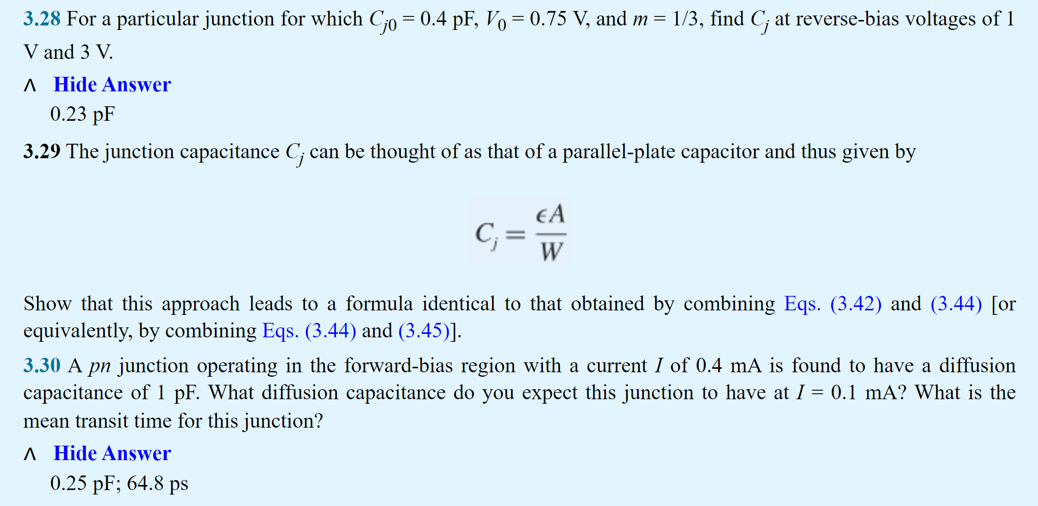 Solved 3.28 For a particular junction for which | Chegg.com