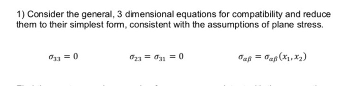 Solved 1) Consider the general, 3 dimensional equations for | Chegg.com
