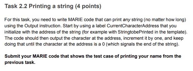 Solved For this task, you need to write MARIE code that can | Chegg.com