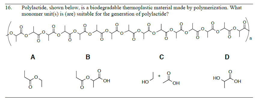 Solved Polylactide, shown below, is a biodegradable | Chegg.com