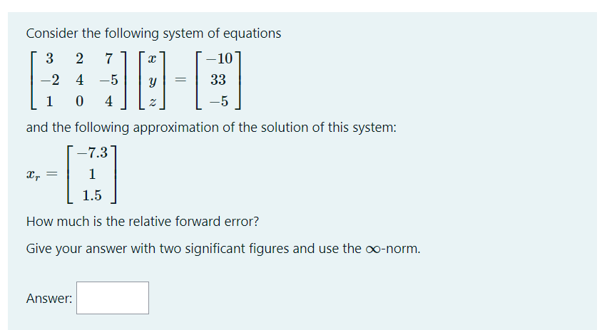 Solved Consider the following system of equations | Chegg.com